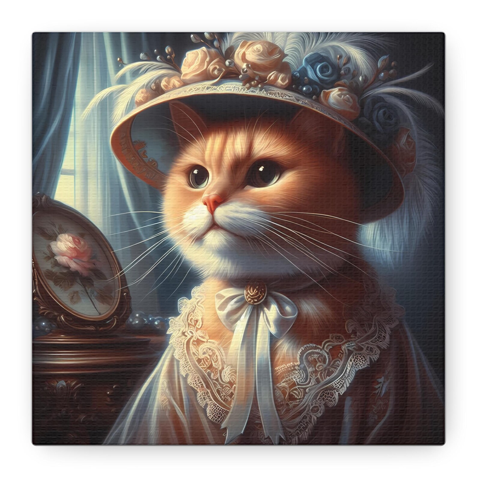 Victorian Cat Portrait Great for Cat Lovers, Matte Canvas, Stretched, 1 ...