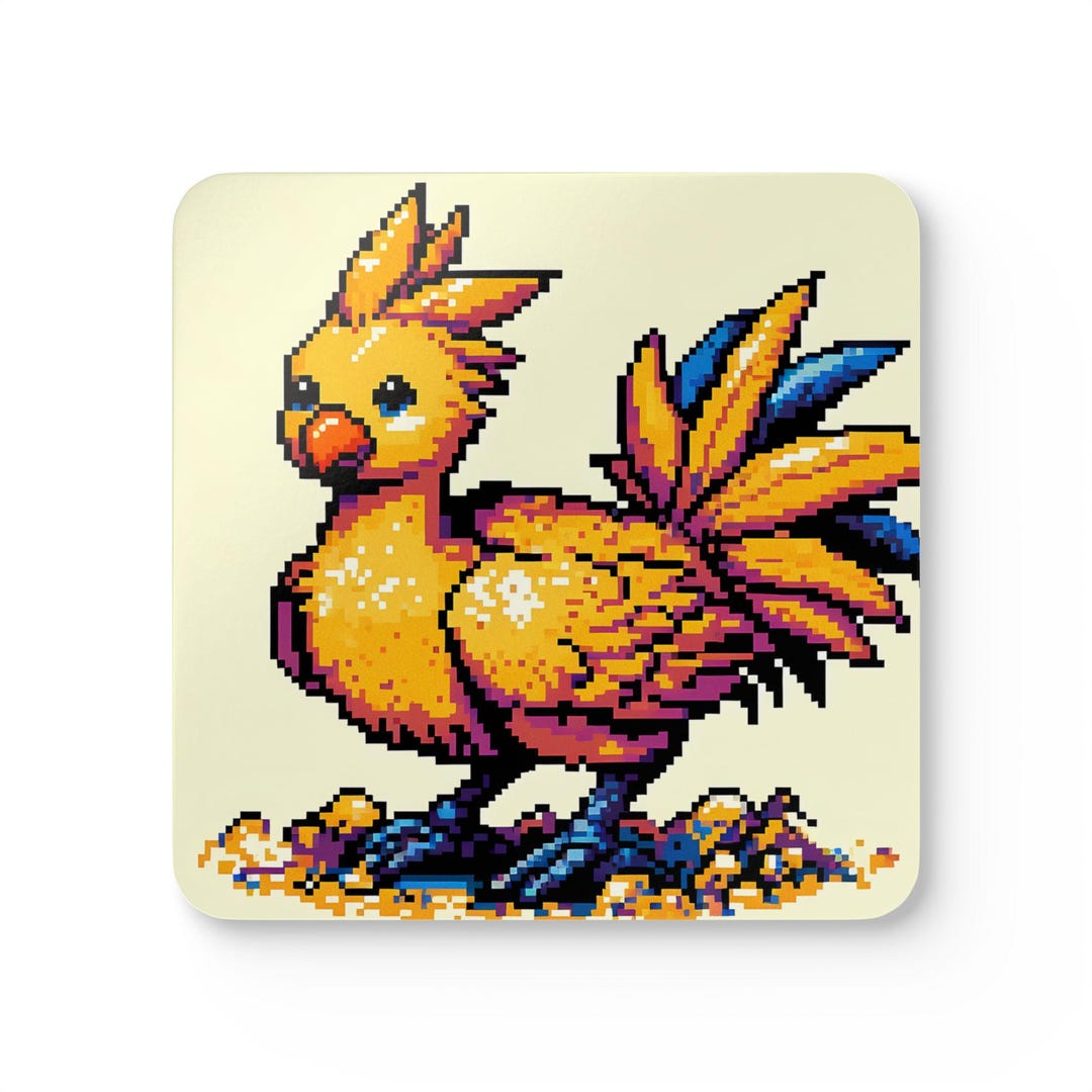 2D Chocobo Pixel Art Coaster Set - Etsy