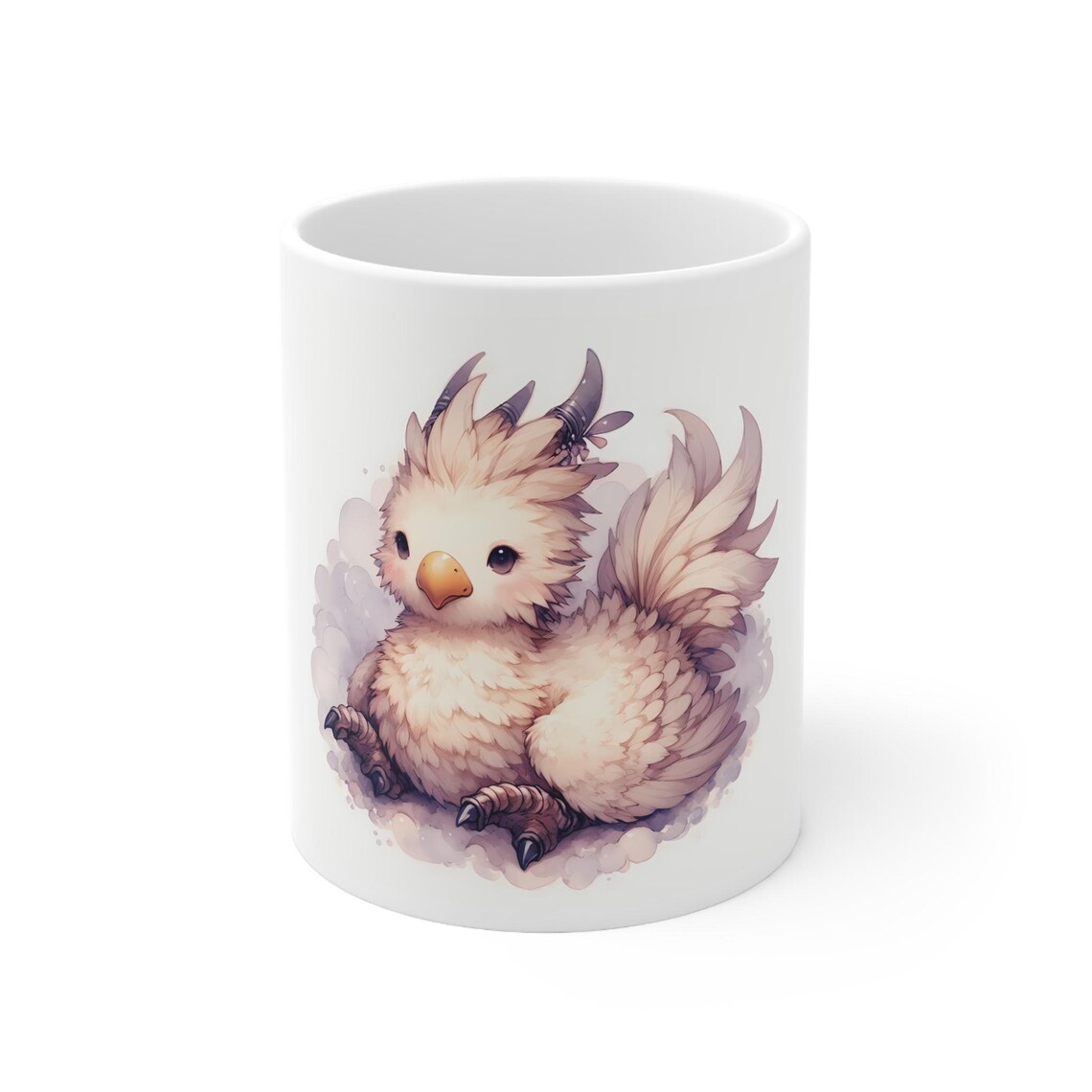 Chocobo Mug of a Young Fluffy Chocobo in a Watercolourish Style - Etsy