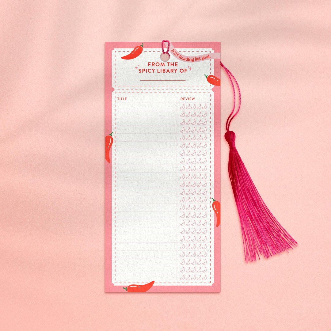 2025 Spicy Reading List Bookmark, Reading Goal Bookmark, Smut Bookmark ...