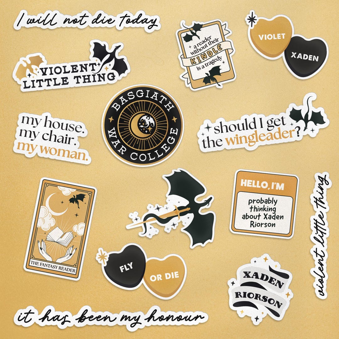 Fourth Wing Sticker Bundle, Fourth Wing Stickers, Onyx Storm Stickers ...