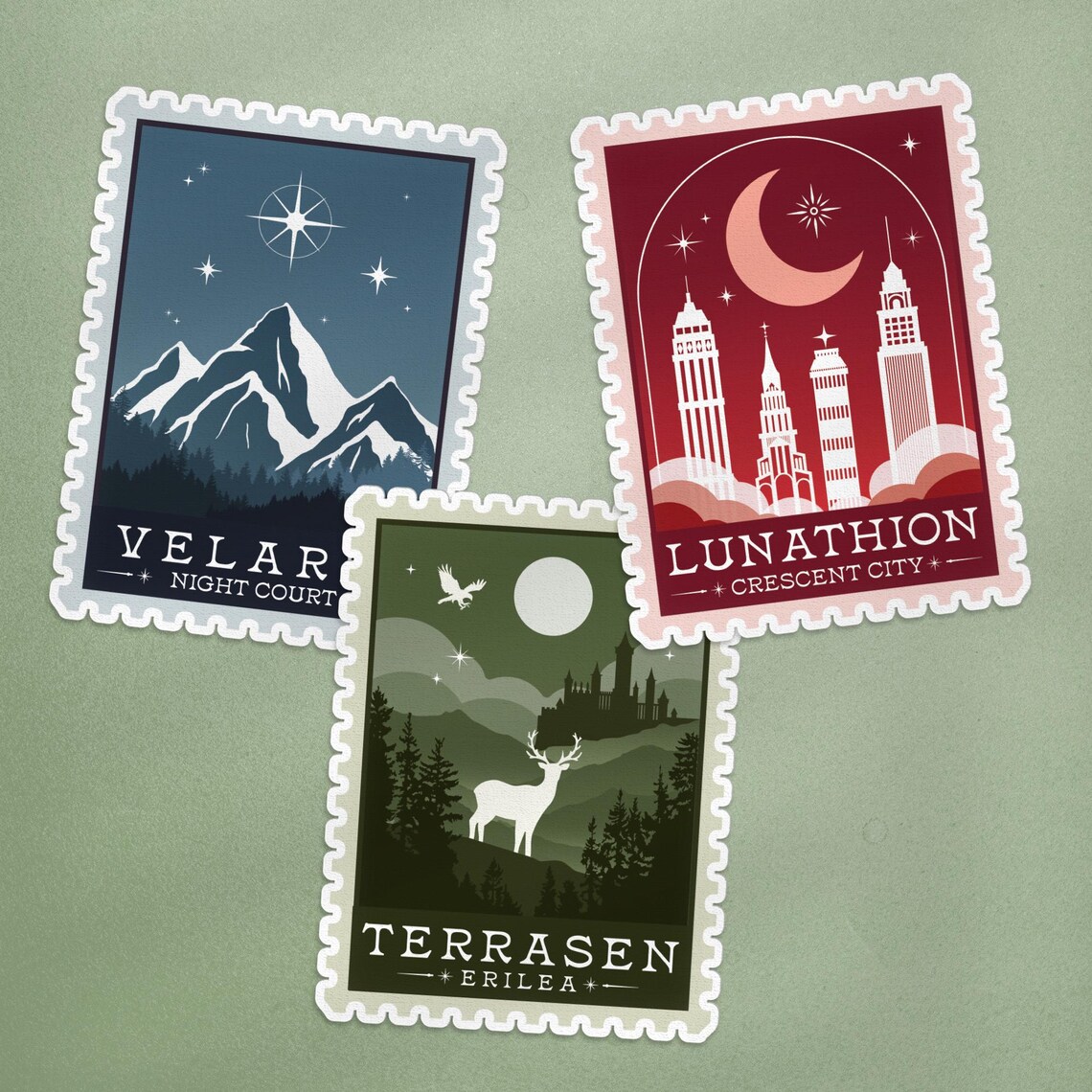 Terrasen Stamp, Throne of Glass Stamp, Erilea Stamp, TOG Stamp, Bookish ...