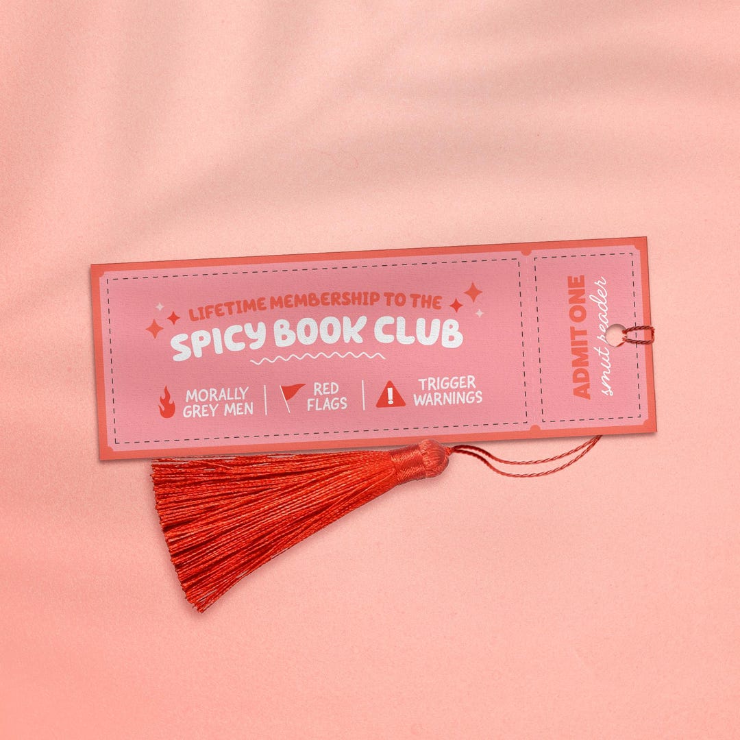 Spicy Book Club Bookmark Ticket, Smut Bookmark, Spicy Bookmark, Admin ...