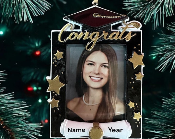 Personalized Graduation Picture Frame Ornament Class of 2023 Photo ...