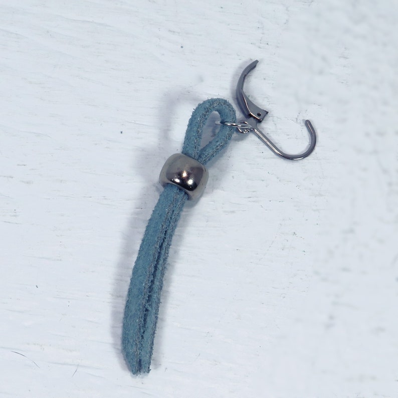Handmade Blue Leather Stitch Markers, Blue Progress Keepers, Knitter ...