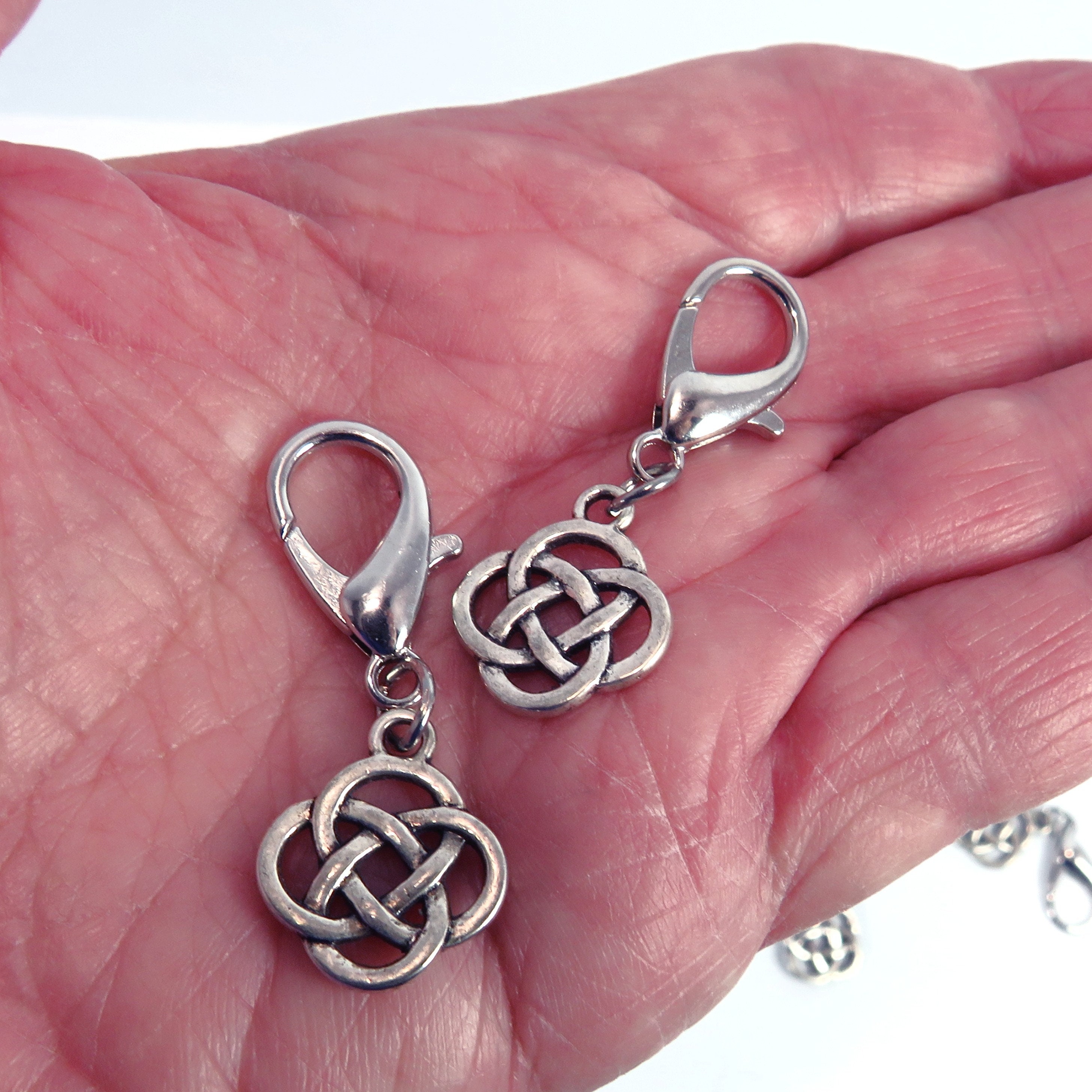 Handmade Celtic Knot Silver Toned Stitch Markers, Progress Keeper ...