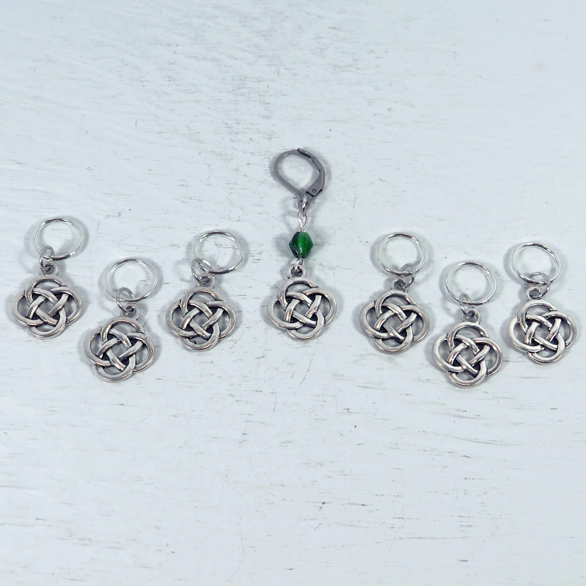 Handmade Celtic Knot Silver Toned Stitch Markers, Progress Keeper ...