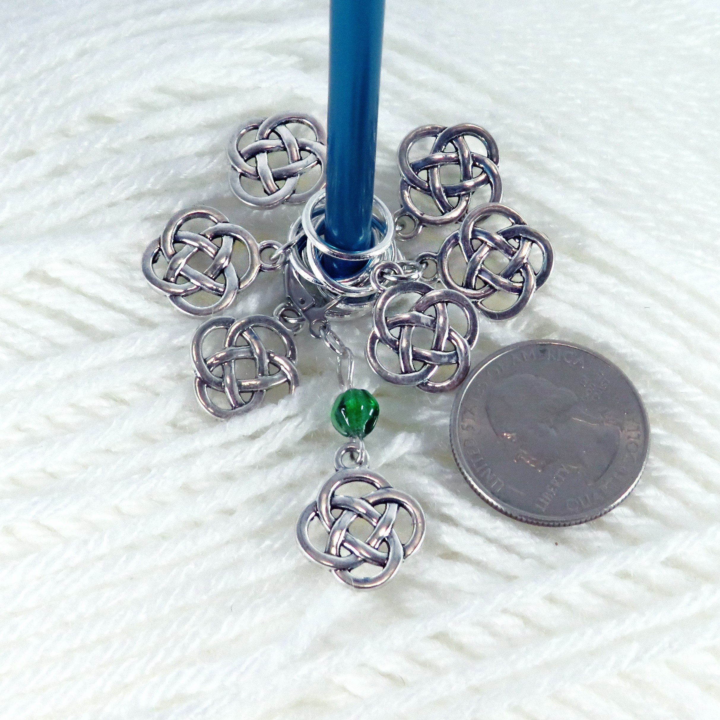 Handmade Celtic Knot Silver Toned Stitch Markers, Progress Keeper ...