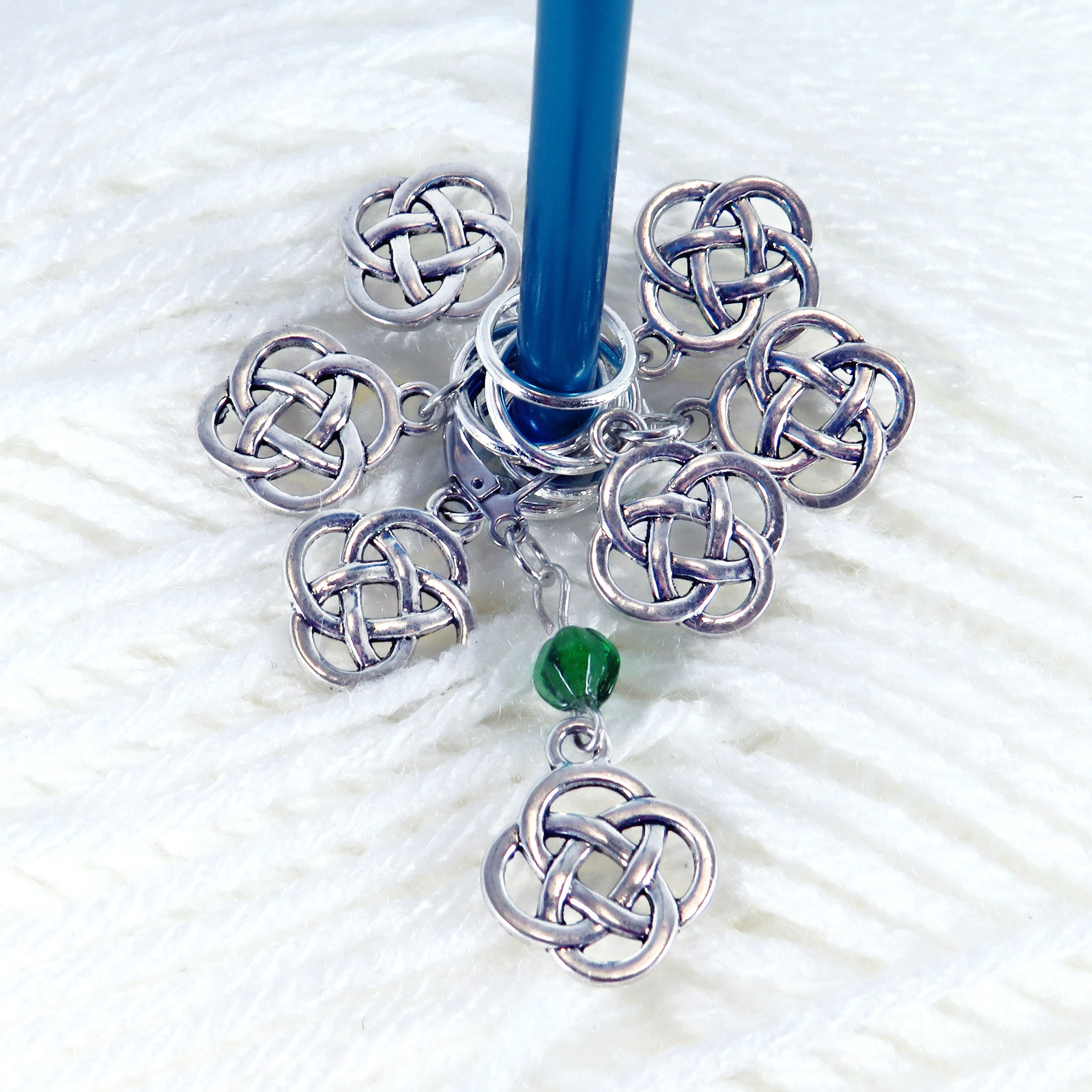 Handmade Celtic Knot Silver Toned Stitch Markers, Progress Keeper ...