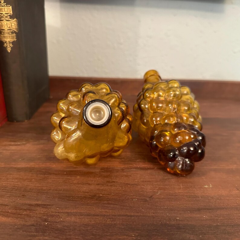 Vintage Amber Glass Grape-shaped Bottles - Etsy