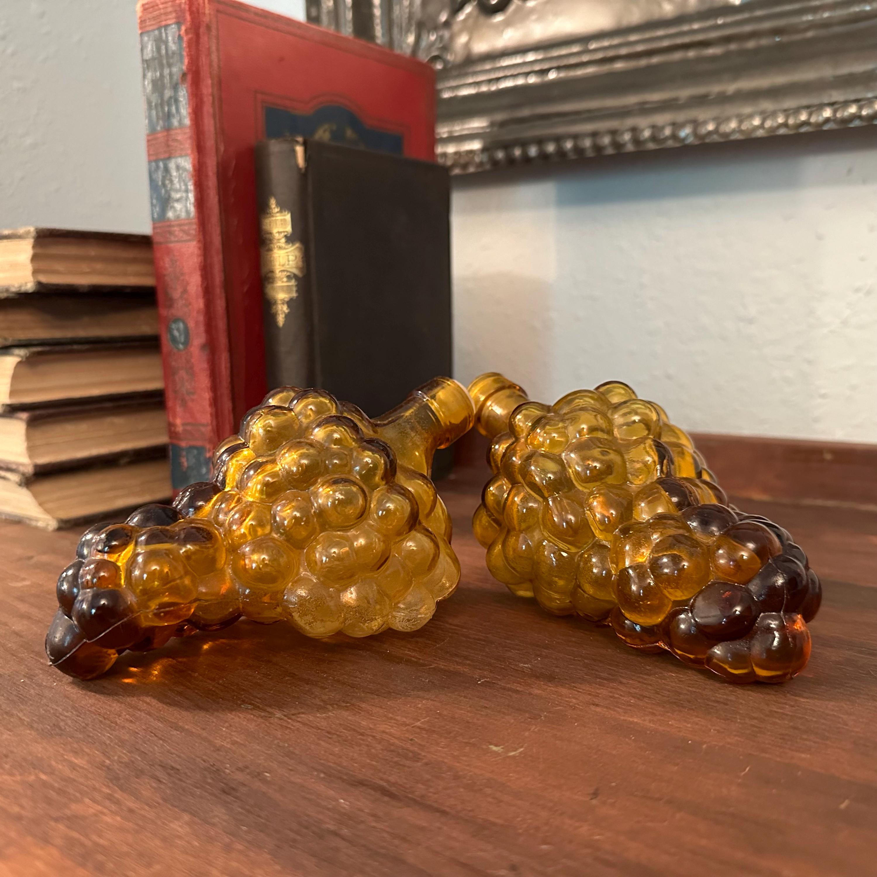 Vintage Amber Glass Grape-shaped Bottles - Etsy