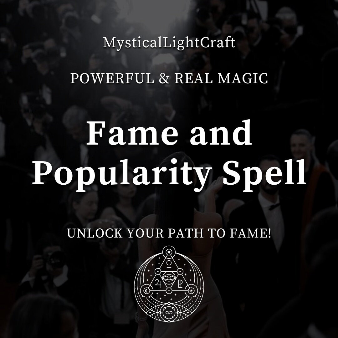 The Most Powerful Fame and Popularity Spell, Celebrity Spell - Etsy