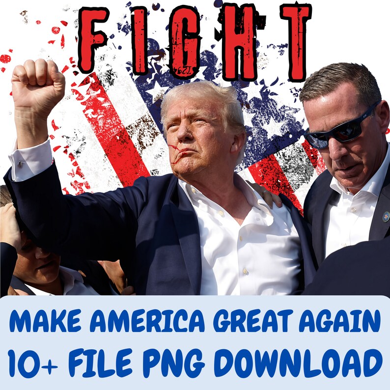 Shoot Trump Fight 2024 DXF for Plasma, Engraving, Trump Shot Fight 2024 ...