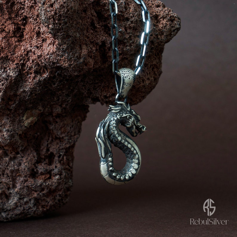 Chinese Dragon Pendant, New Year Fantsy Necklace, Handmade Mythology ...