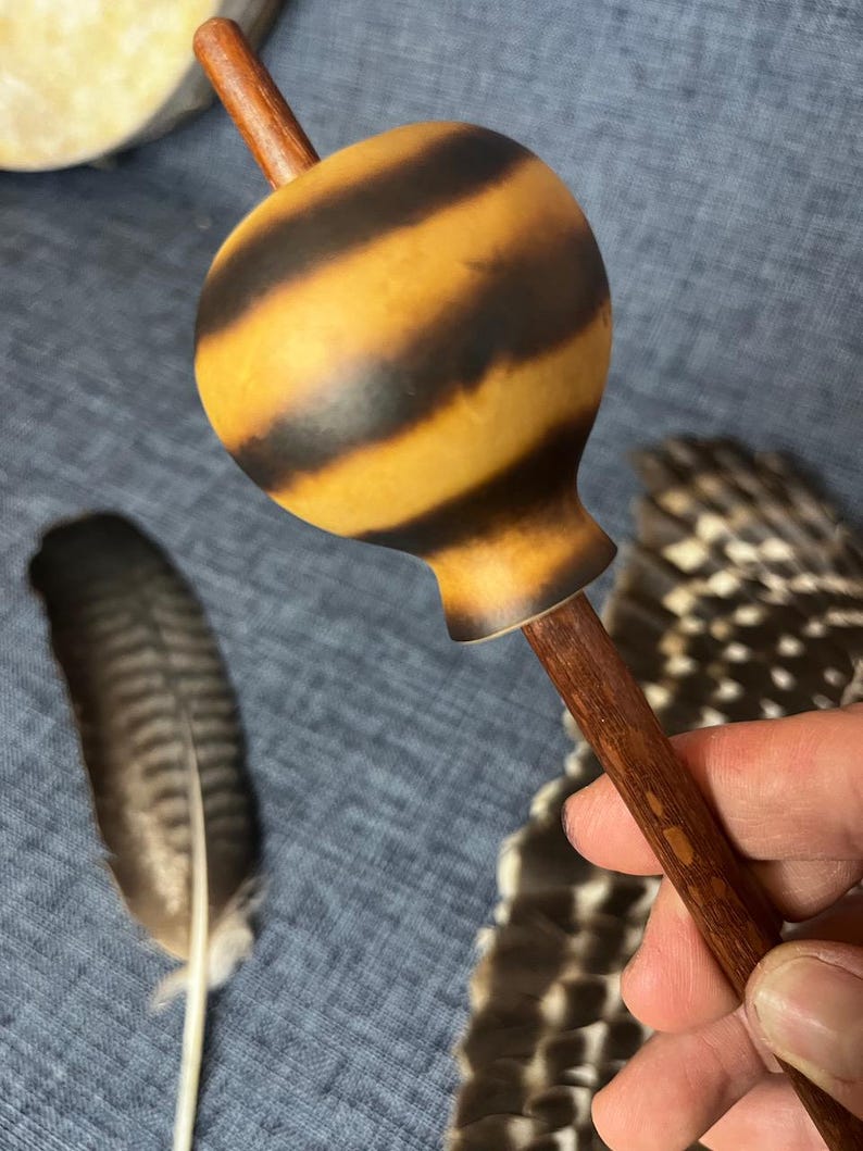 Peyote Gourd Rattle With Torched Design - 163 - Etsy