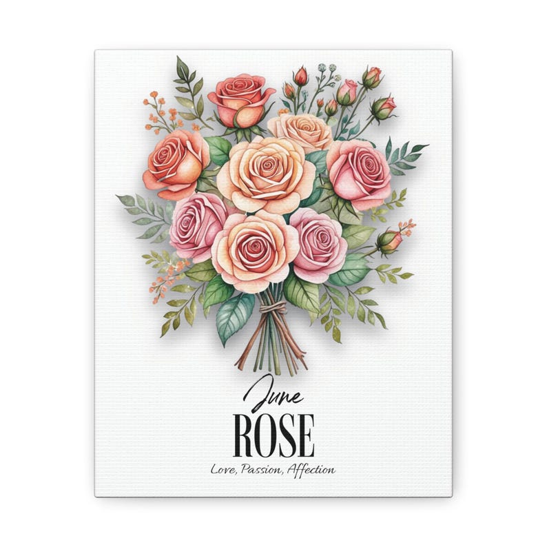 June Birth Flower Print, June Birth Month Flower, Birth Flower Bouquet ...