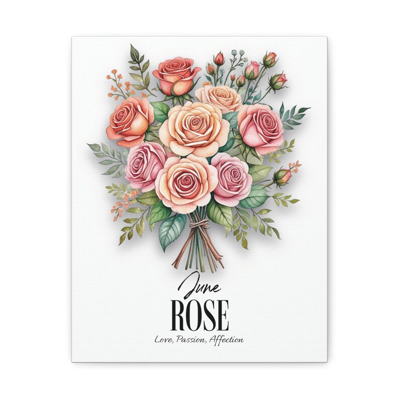 June Birth Flower Print, June Birth Month Flower, Birth Flower Bouquet ...