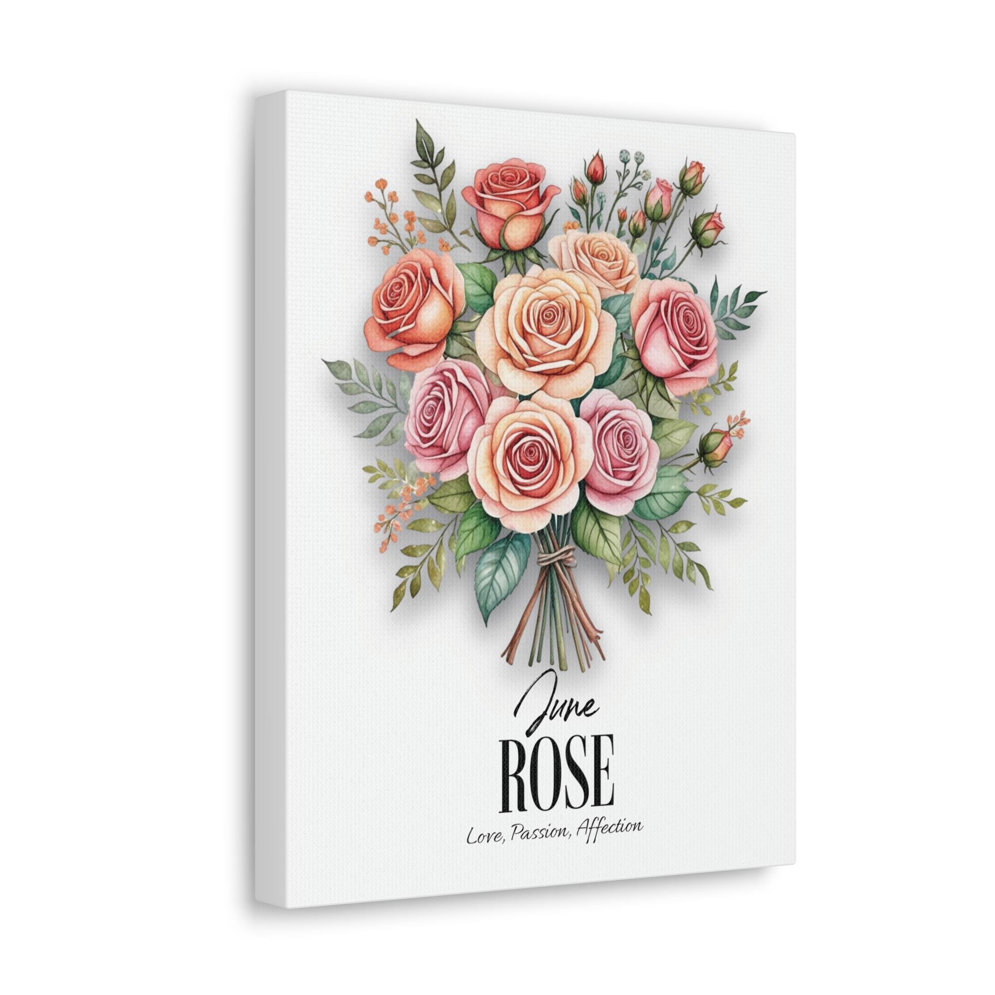 June Birth Flower Print, June Birth Month Flower, Birth Flower Bouquet ...