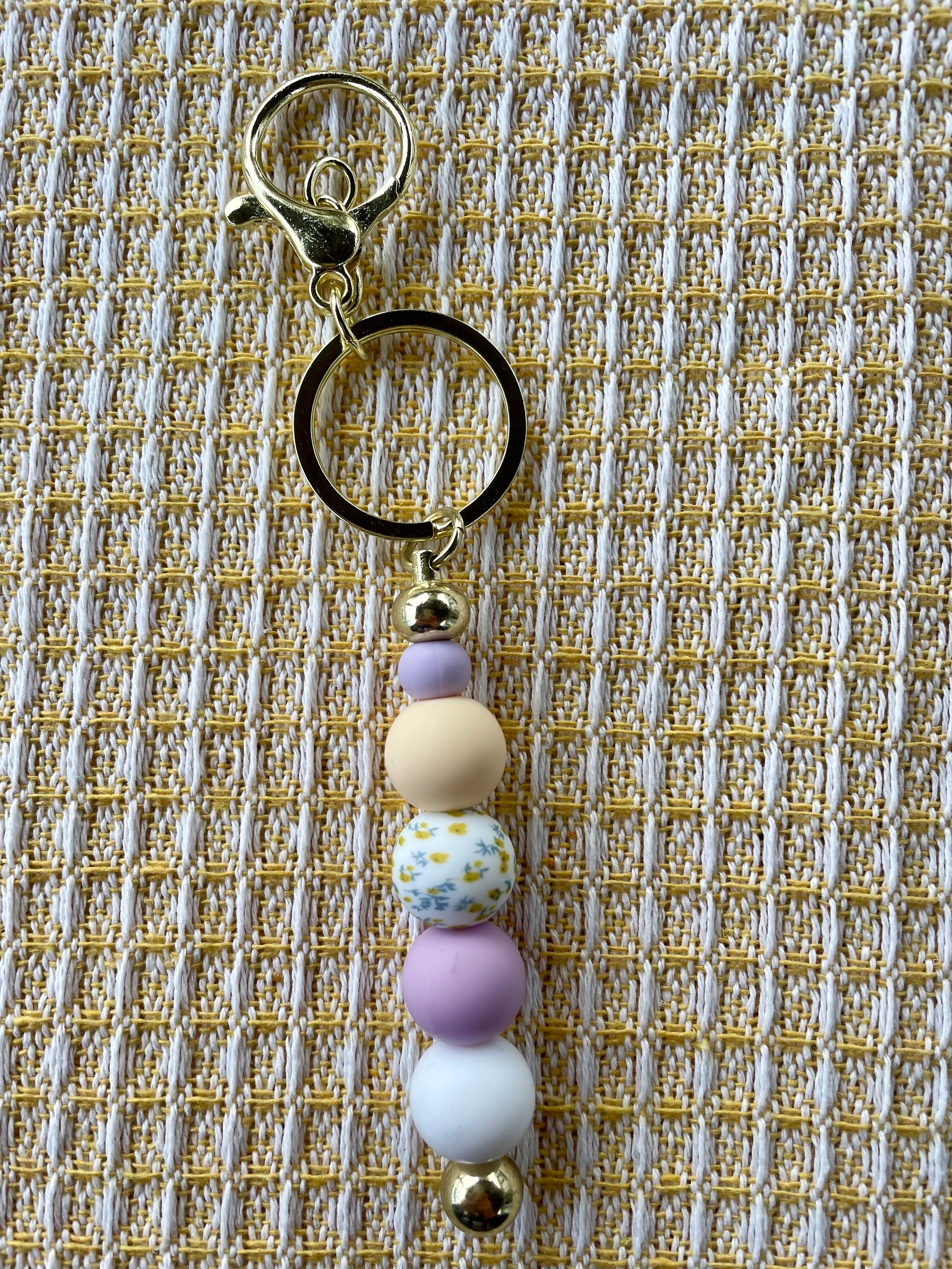 Spring Cottage Beaded Keychain - Etsy