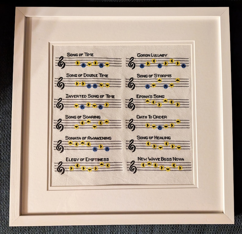 Legend of Zelda Majora's Mask Ocarina Songs Cross Stitch PATTERN - Etsy