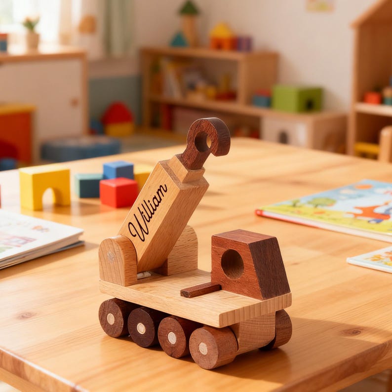 Custom Wooden Engineering Vehicles,wooden Car Set With Names ...