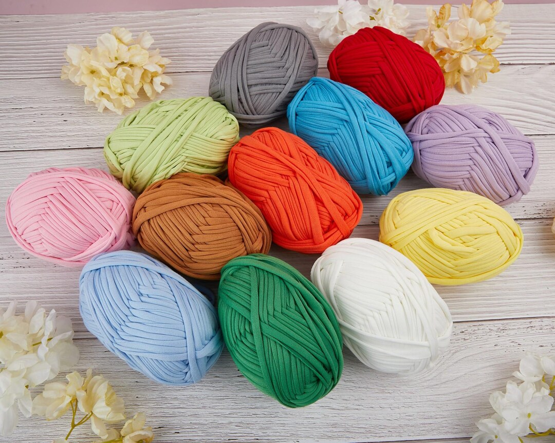 T-shirt Yarn Jersey Polyester Fabric for Crocheting Thick Basket ...