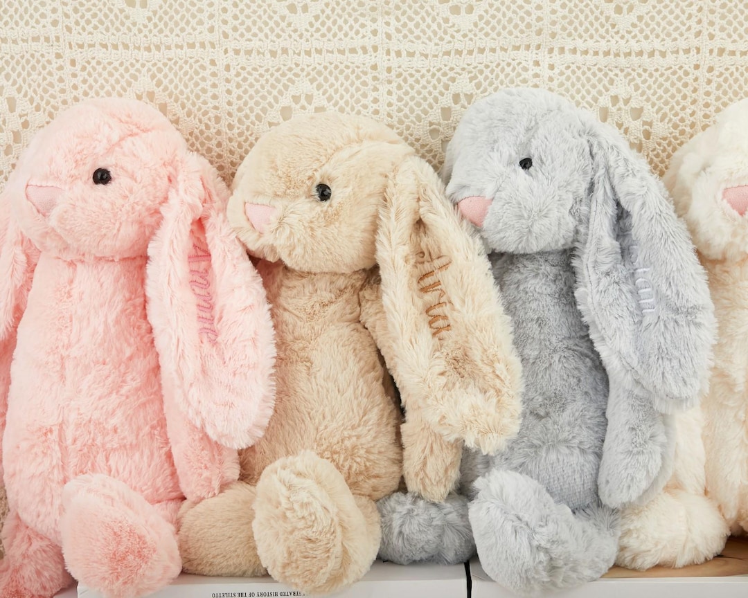 Personalized Embroidered Bunny Rabbit,monogrammed Bunny,newborn Baby ...