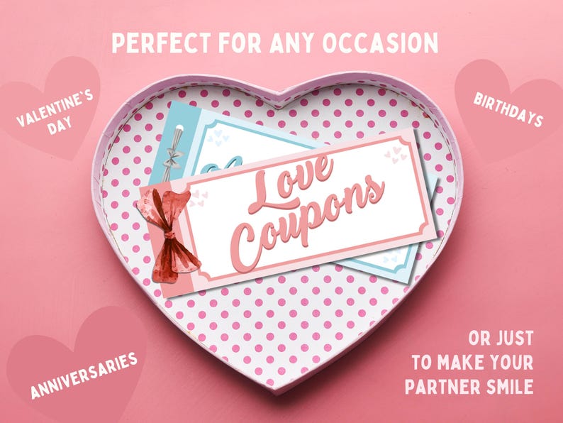 Editable Love Coupon Book, Valentine's Day Love Coupons, Printable ...