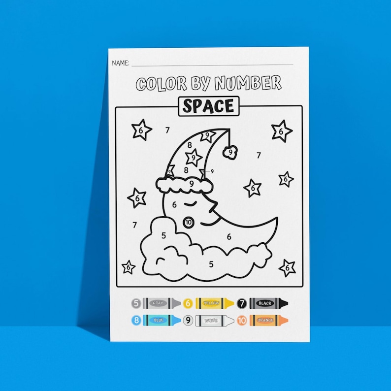 Color by Number Space | Educational Activity for Kids | Preschool, Pre ...