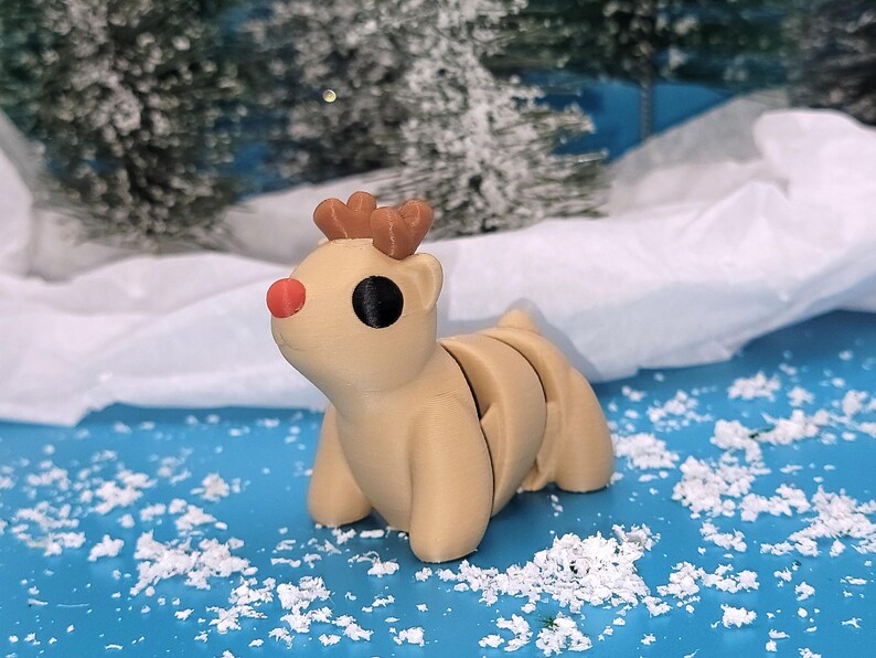 Rudolph Red Nose Reindeer Fidget Toy Desk Pet Christmas Gift for Kid ...