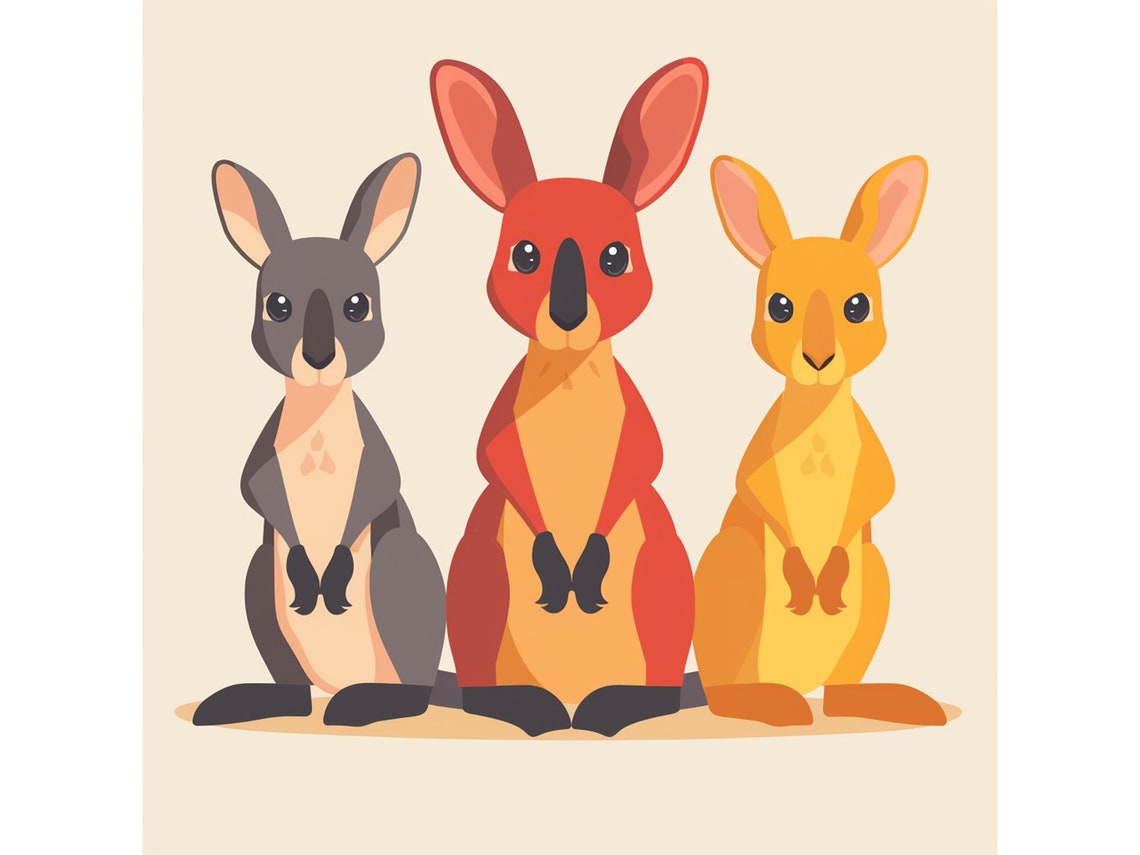 Kangaroo Clipart, Cute Kangaroo Clipart ,watercolor Birthday Party Baby ...