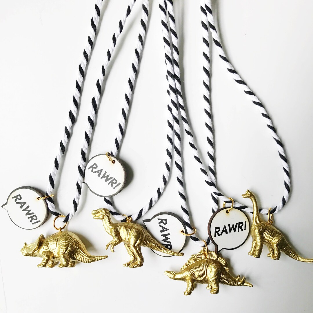 Dinosaur Necklace in Gold, Dinosaur Birthday Gift, Necklace for Boys ...
