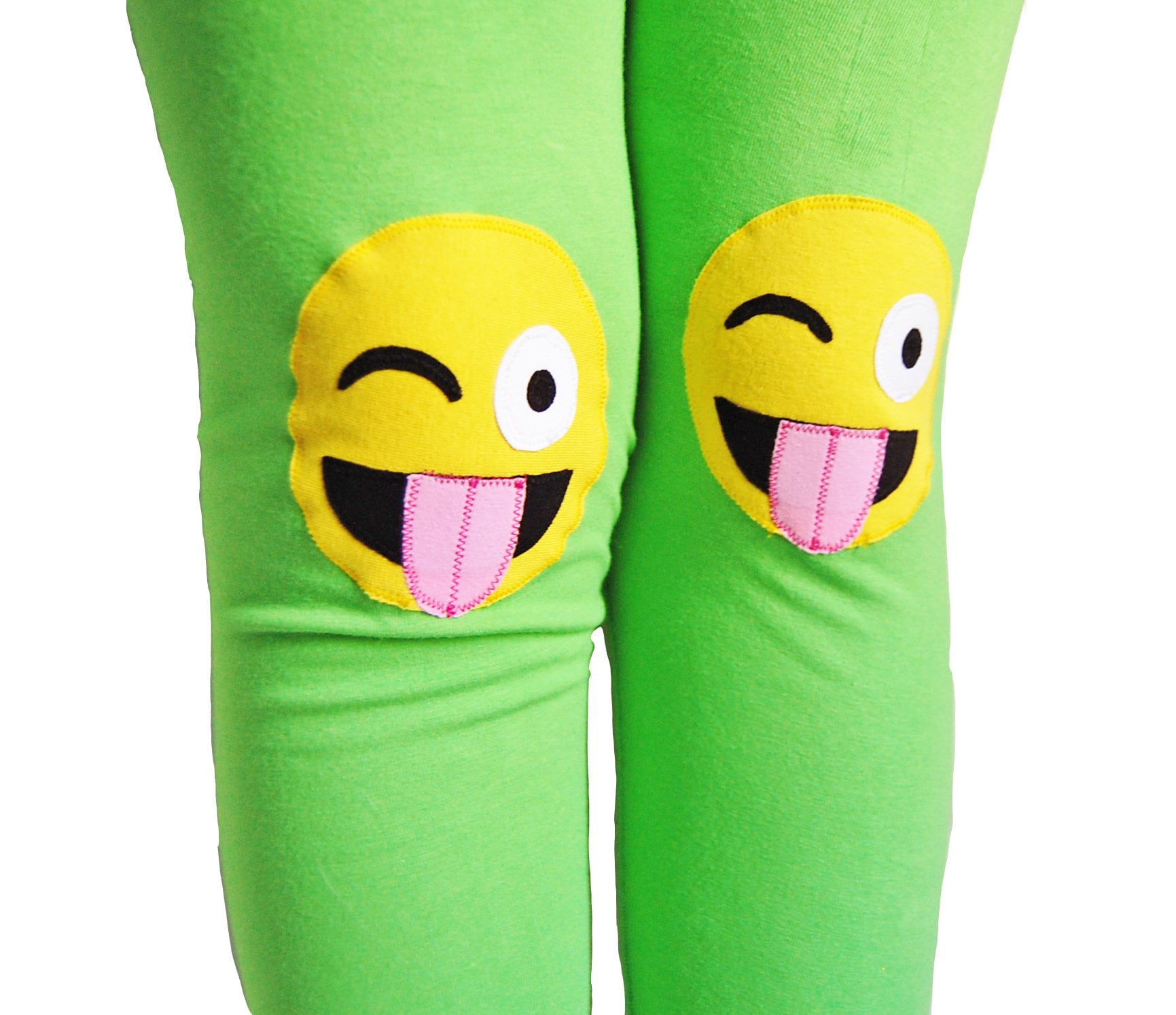 Girls Emoji Knee Patch Leggings. | Etsy