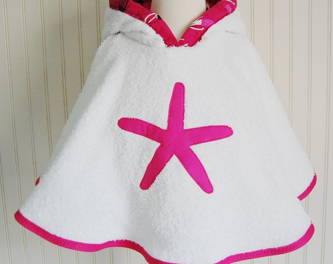 SUPER STAR MERMAID BEACH/POOL TERRY CLOTH COVER UP WITH HOOD 12mos-2t ...