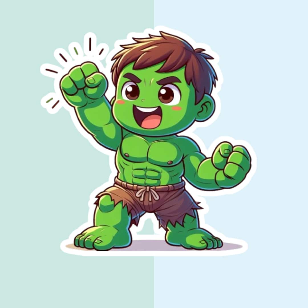 Baby Hulk Holographic Sticker, Hulk Decal, Marvel Sticker, Baby Hulk ...
