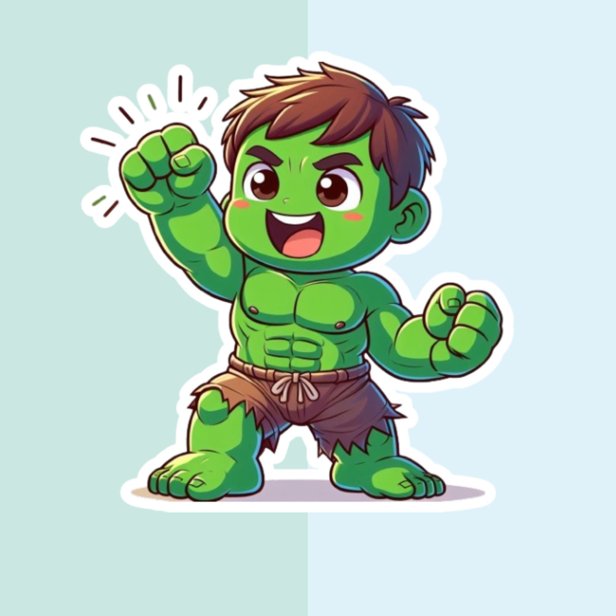 Baby Hulk Holographic Sticker, Hulk Decal, Marvel Sticker, Baby Hulk Art, Superhero Sticker ...