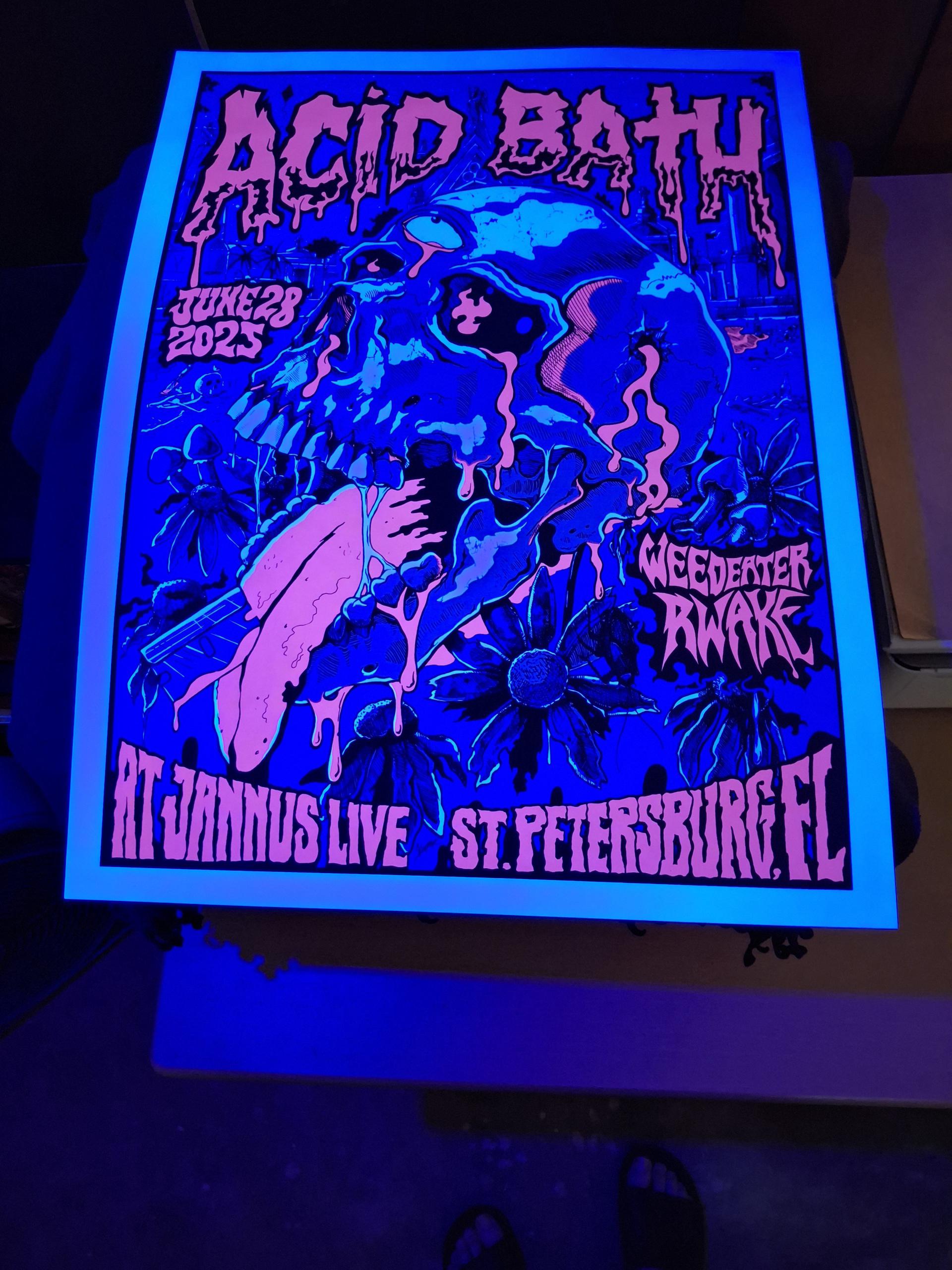 Acid Bath Poster Artist Proof by Jason Cooper for 2025 Tour St ...