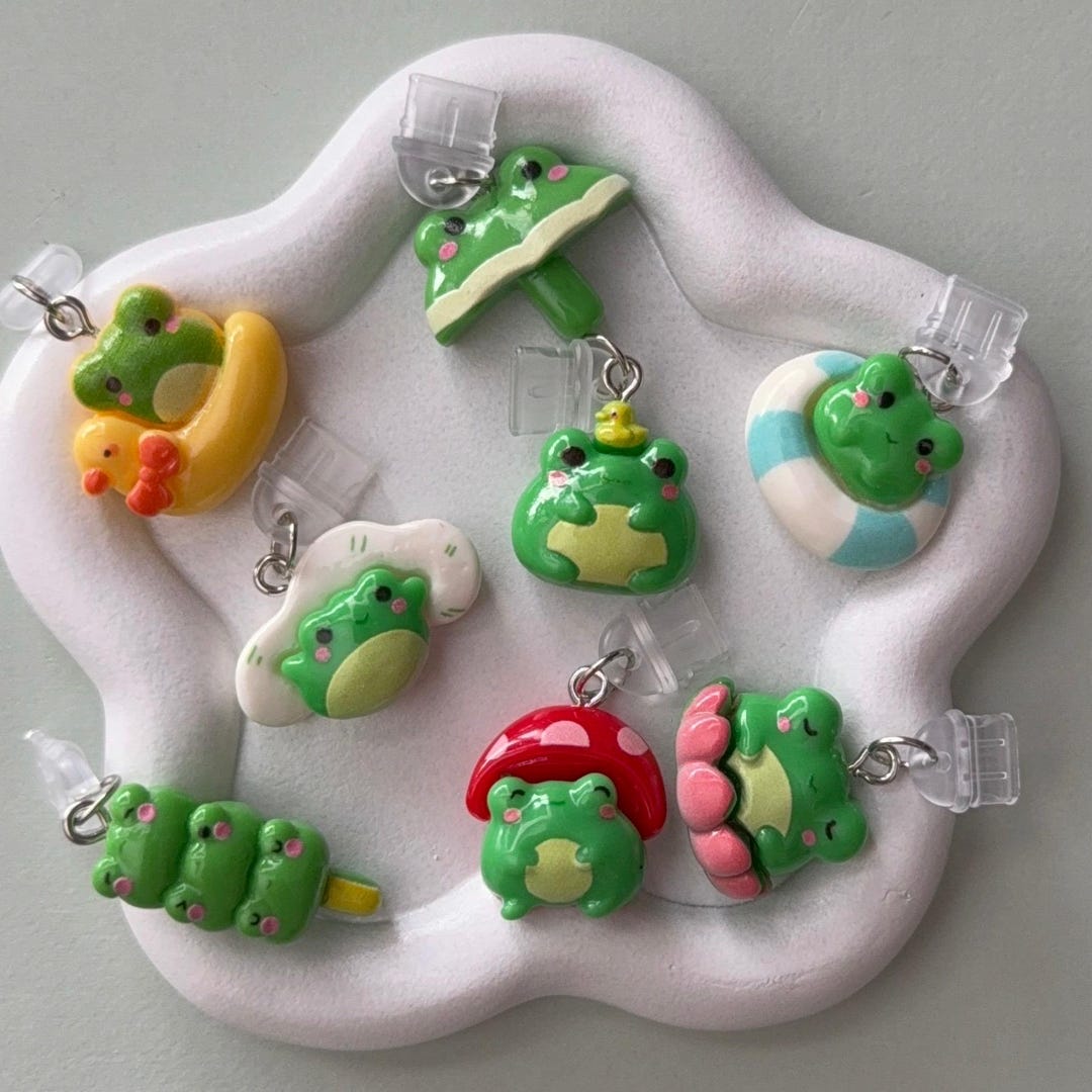 Frog Ereader Charms, Summer Phone Charms, Cute Animal Charm Accessory ...