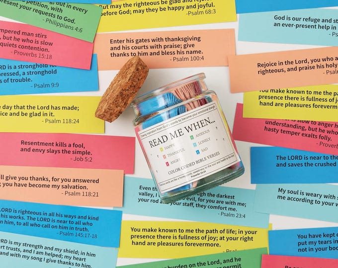 DIY Scripture Jar Printable for Emotional Support, DIY Bible Verse ...