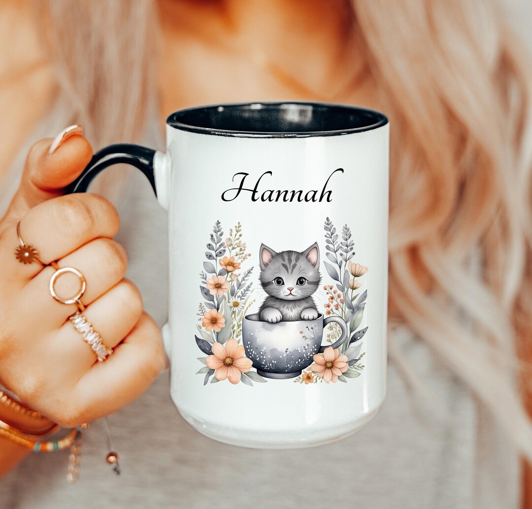 Personalized Cat Mug, Gift for Her, Personalized Gift, Cat Lovers Gift ...