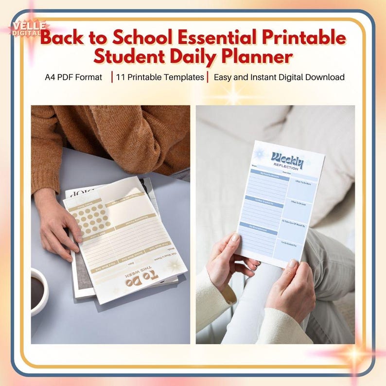 Printable Student Daily Planner Back to School Essential - Etsy