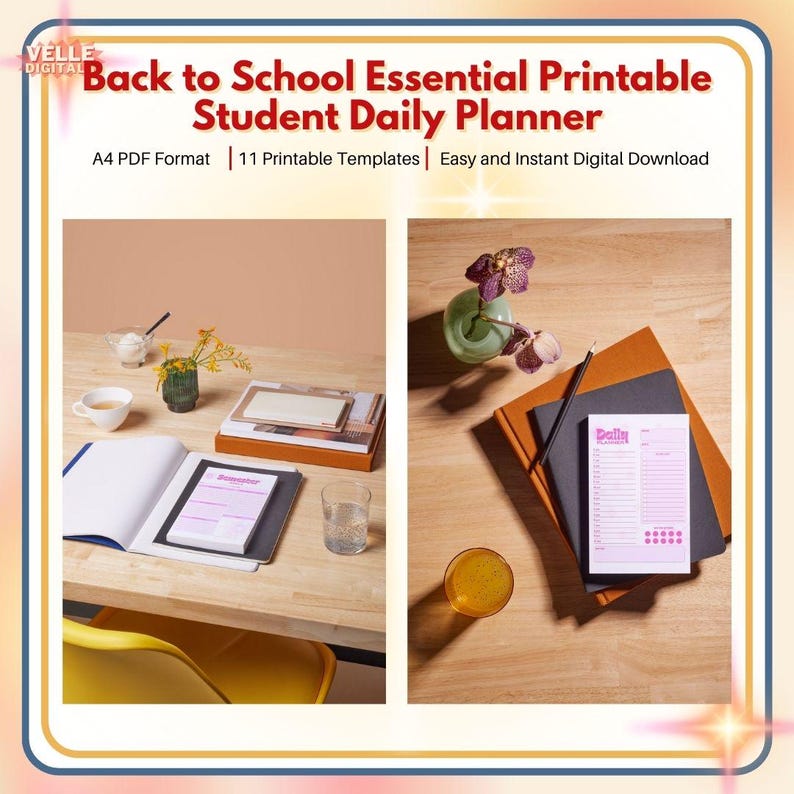 Printable Student Daily Planner Back to School Essential - Etsy