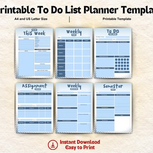 Printable to Do List This Week, Daily Planner, Weekly Planner Back to ...
