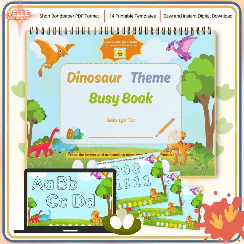 Printable Dinosaur Busy Book Tracing Activity - Etsy