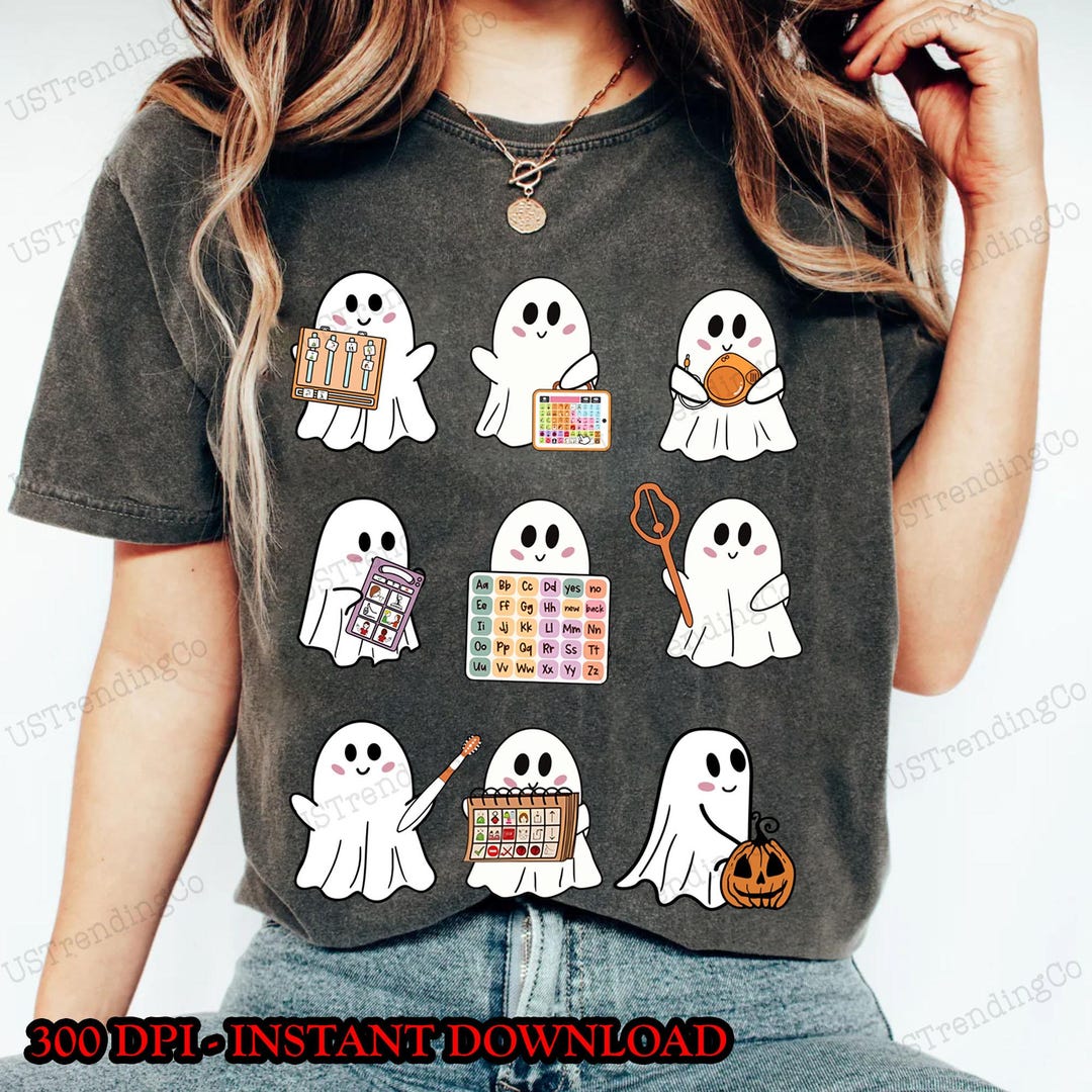 Retro SLP Ghost Halloween Speech Therapy Png, SLP Ghost Png, Speech ...