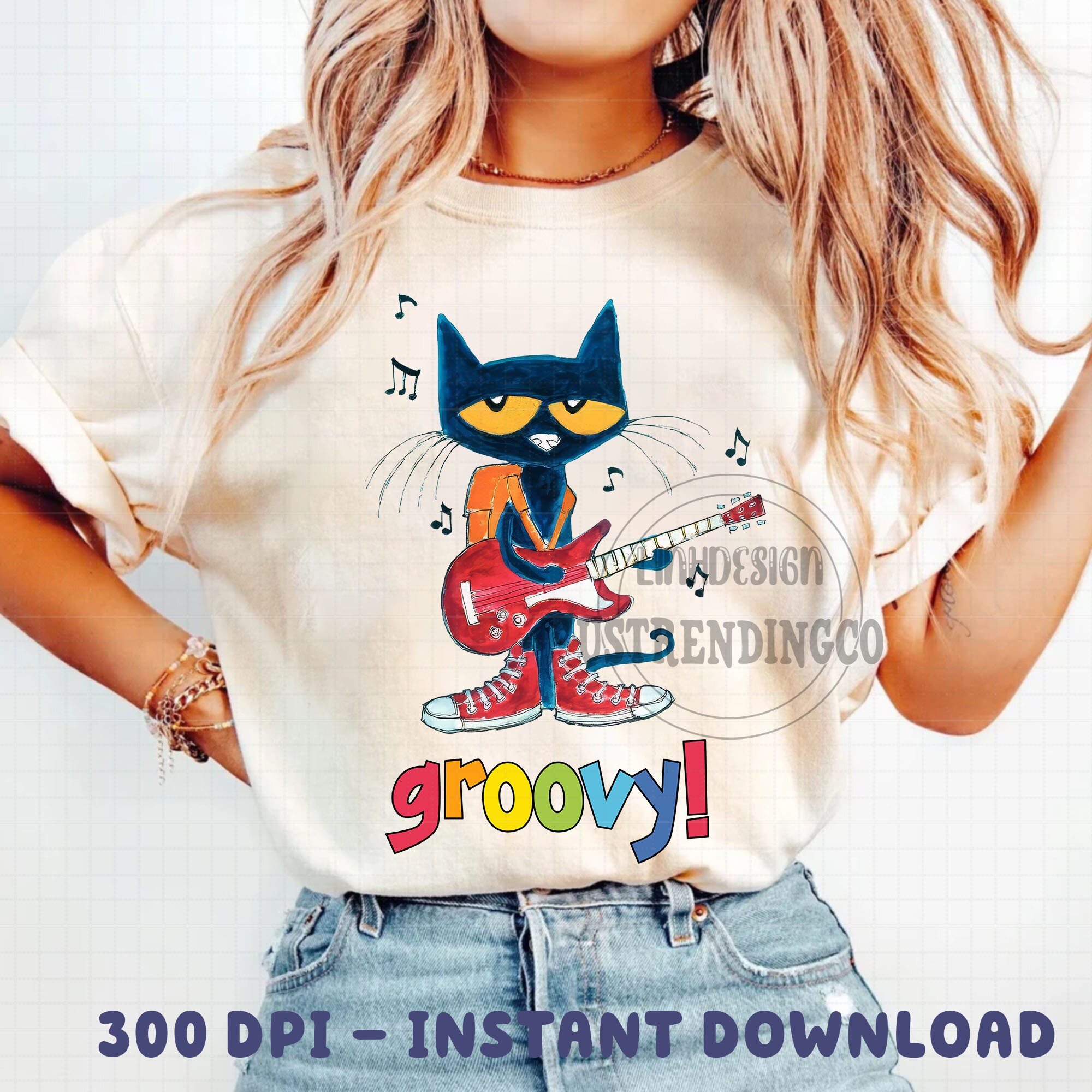 Pe.te the Cat Groovy Playing Guitar PNG, P.ete the Blue Cat Rock, Pre K ...