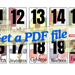 Fruity Numbers 1 to 20 Flash Cards - Etsy