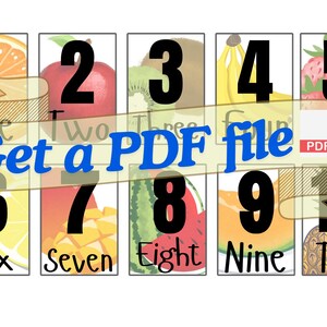 Fruity Numbers 1 to 20 Flash Cards - Etsy