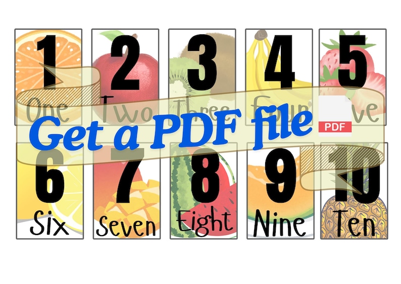 Fruity Numbers 1 to 20 Flash Cards - Etsy
