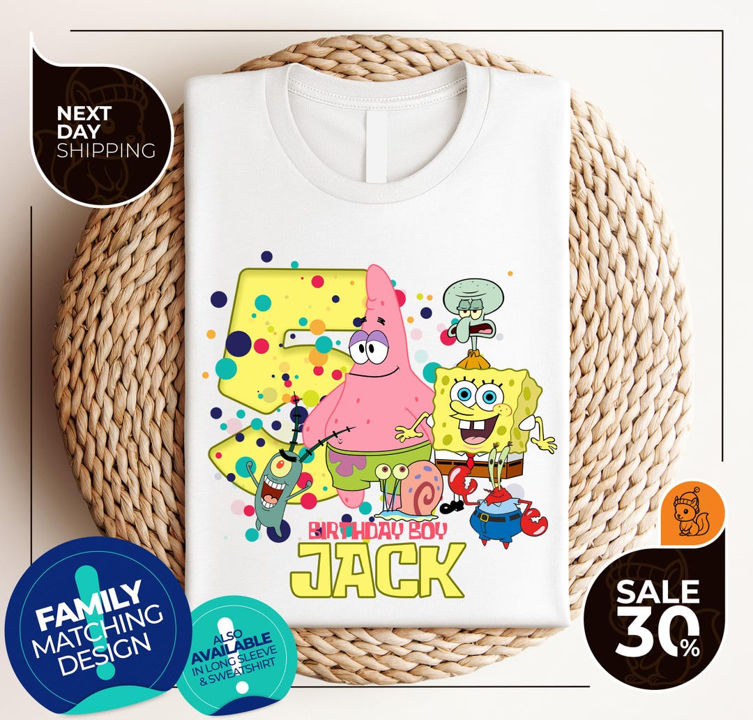 Sponge Birthday Family Shirts | Custom Family T-shirt-personalized ...
